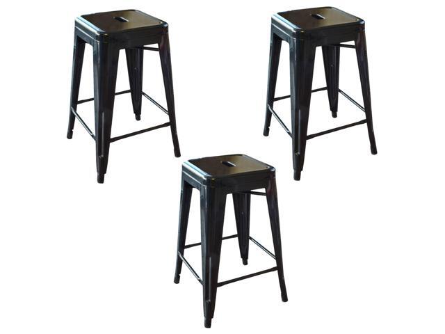 Click here for Loft Black 24 in. Metal Bar Stool - 3 Piece prices