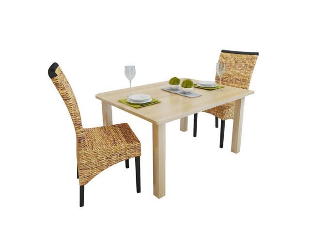 Click here for vidaXL Dining Chairs 2 pcs Abaca and Solid Mango W... prices