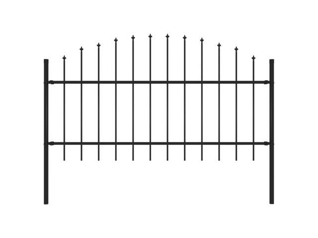 Click here for vidaXL Garden Fence with Spear Top Steel 5.6 Black prices