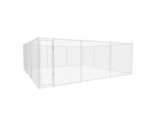 Click here for vidaXL Outdoor Dog Kennel Galvanised Steel 18.7x18... prices