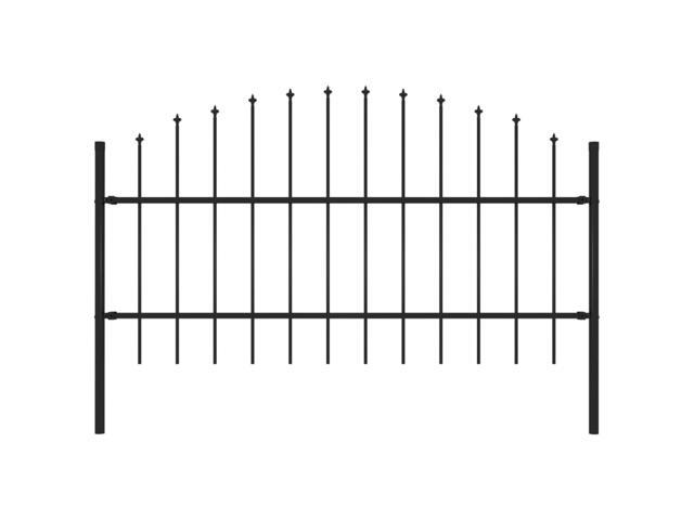 Click here for vidaXL Garden Fence with Spear Top Steel 5.6 Black prices