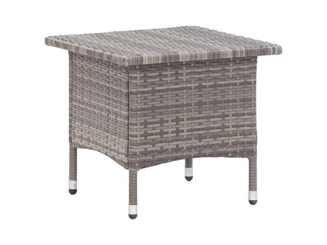 Click here for vidaXL Tea Table Gray 19.7x19.7x18.5 Poly Rattan prices