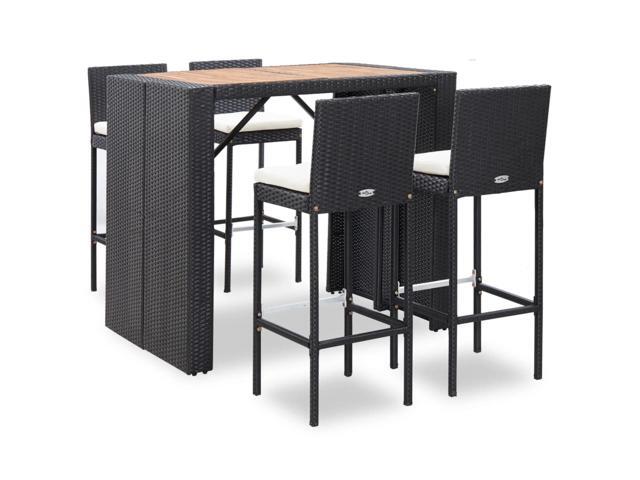 Click here for vidaXL 5 Piece Outdoor Bar Set Poly Rattan and Aca... prices