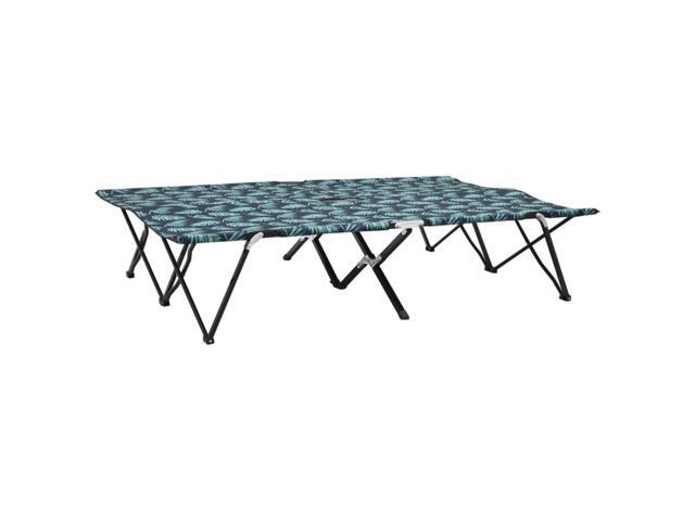 Click here for vidaXL Two Person Folding Sun Lounger Leaf Print S... prices