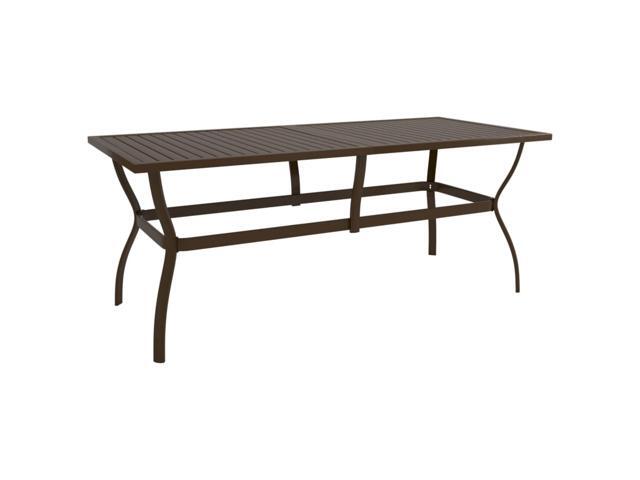 Click here for vidaXL Garden Table Brown 74.8x31.5x28.3 Steel prices