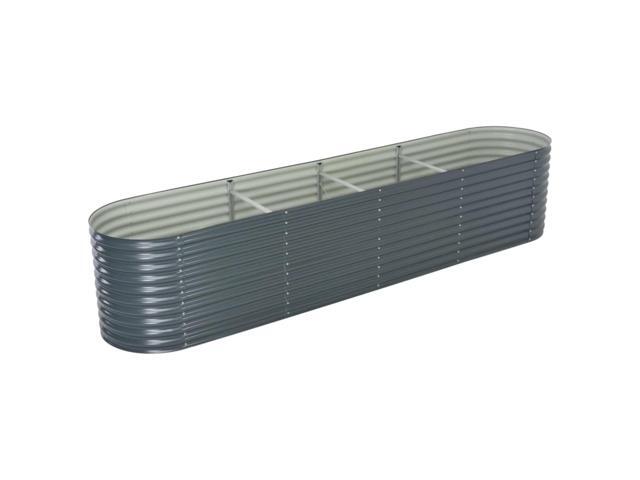 vidaXL Garden Raised Bed 157.4x31.4x31.8 galvanized Steel Gray