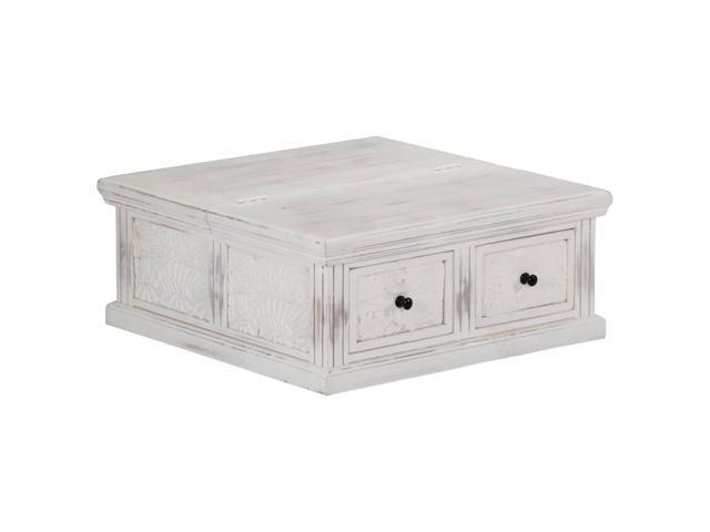 Click here for vidaXL Coffee Table White 27.6x27.6x11.8 Solid Man... prices