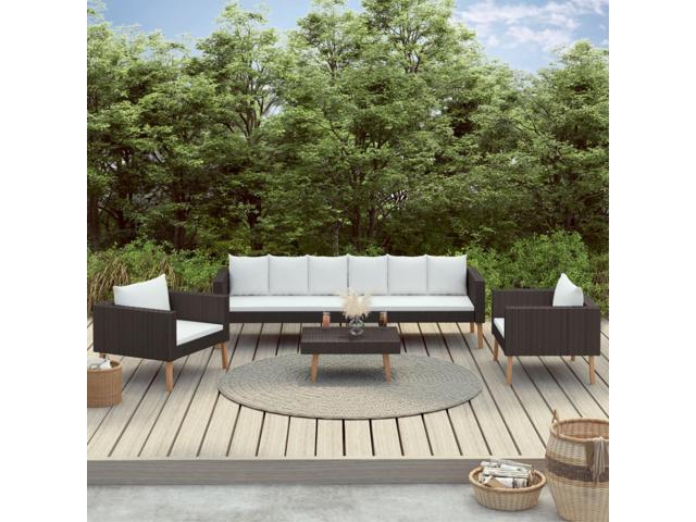 Click here for vidaXL 4 Piece Garden Lounge Set with Cushions Pol... prices