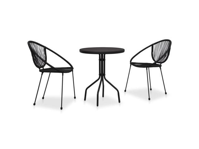 Click here for vidaXL 3 Piece Bistro Set PVC Rattan Black prices