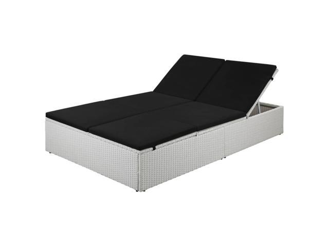 Click here for vidaXL Sun Lounger with Cushion Poly Rattan Black prices