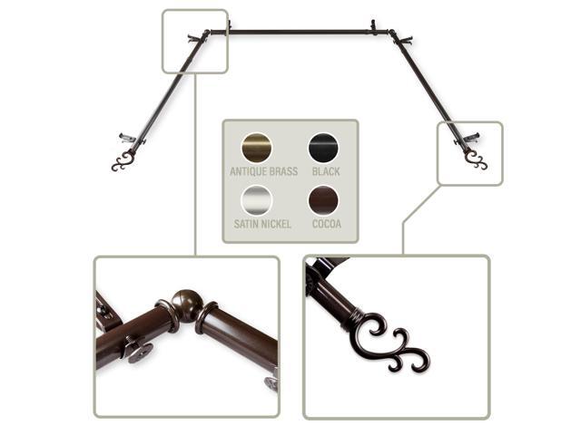 Click here for Mosey 13/16 inch Bay Window Curtain Rod 20-36  38-... prices