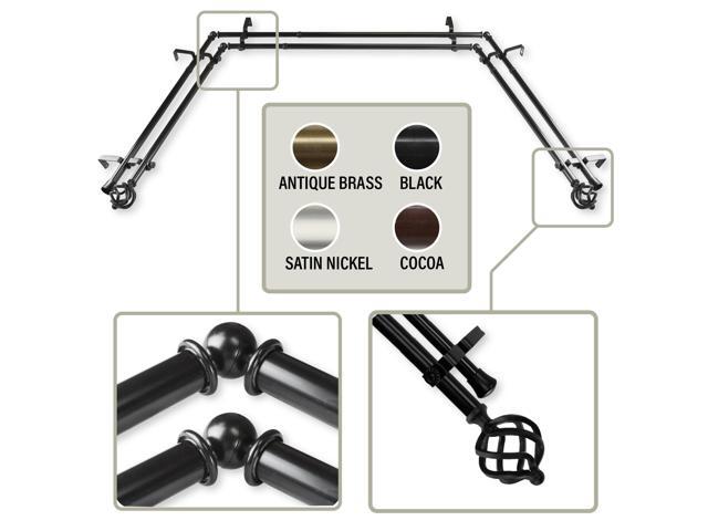 Click here for Roman 13/16 inch Bay Window Double Curtain Rod 20-... prices