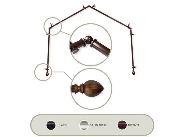 Click here for Baronet 13/16 inch 4-Sided Bay Window Curtain Rod... prices