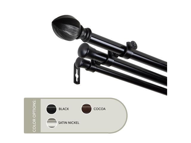 Click here for 13/16 inch Baronet Triple Curtain Rod 48-84 - Blac... prices