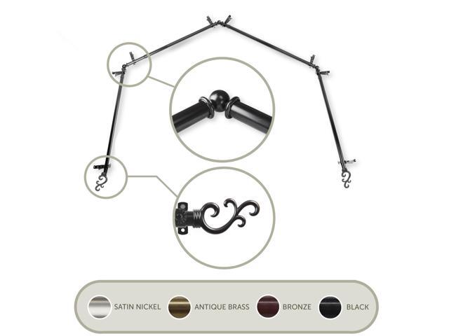 Click here for Mosey 13/16 inch 4-Sided Bay Window Curtain Rod 28... prices