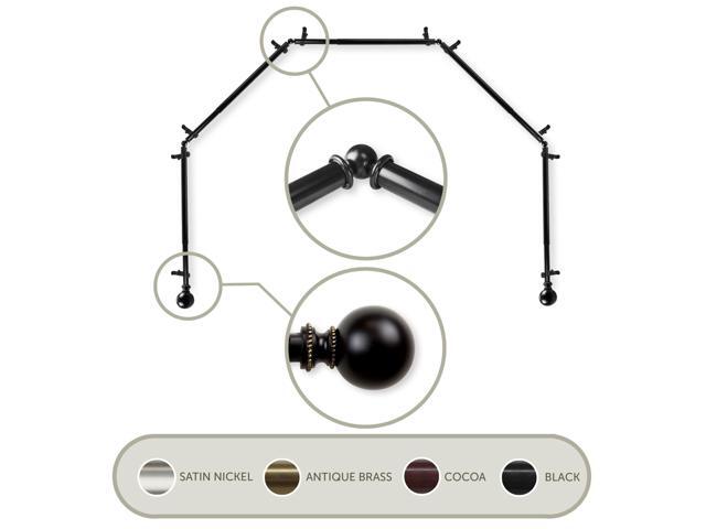 Click here for Lex 13/16 inch 5-Sided Bay Window Curtain Rod - Bl... prices