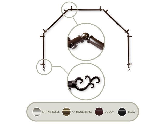 Click here for Mosey 13/16 inch 5-Sided Bay Window Curtain Rod 28... prices