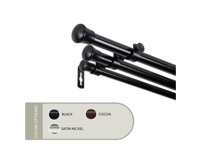 Click here for 13/16 inch Basic Triple Curtain Rod 120-170 - Blac... prices
