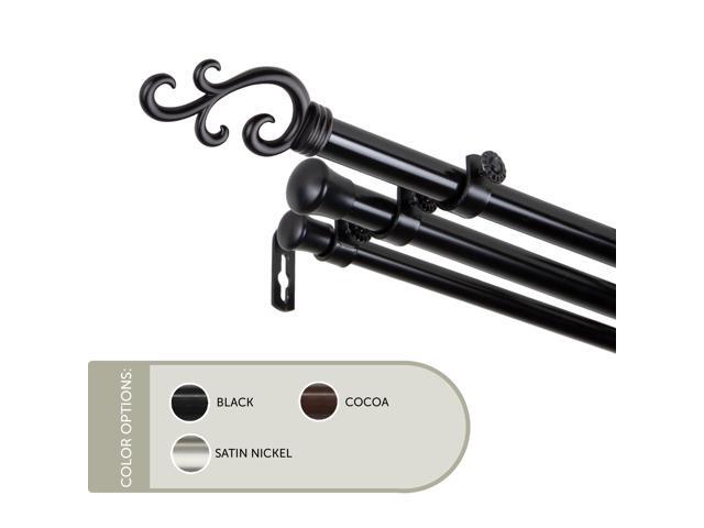 Click here for 13/16 inch Mosey Triple Curtain Rod 66-120 - Black prices