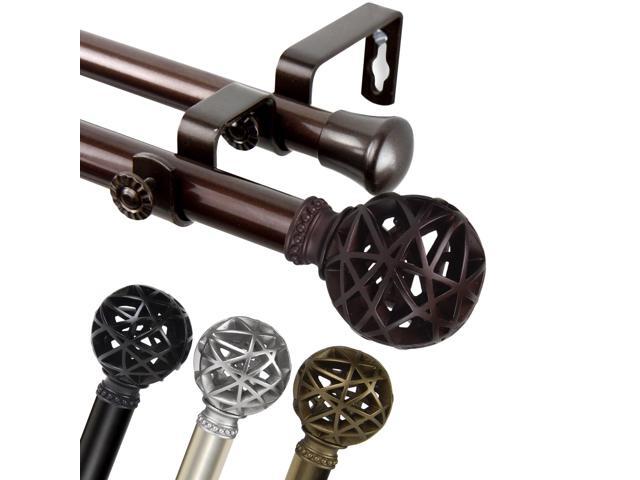 Click here for 13/16 inch Ruston Double Curtain Rod 66-120 - Blac... prices
