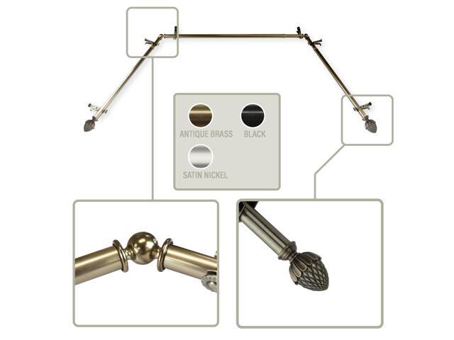 Click here for Cupule 13/16 inch Bay Window Curtain Rod 20-36  38... prices