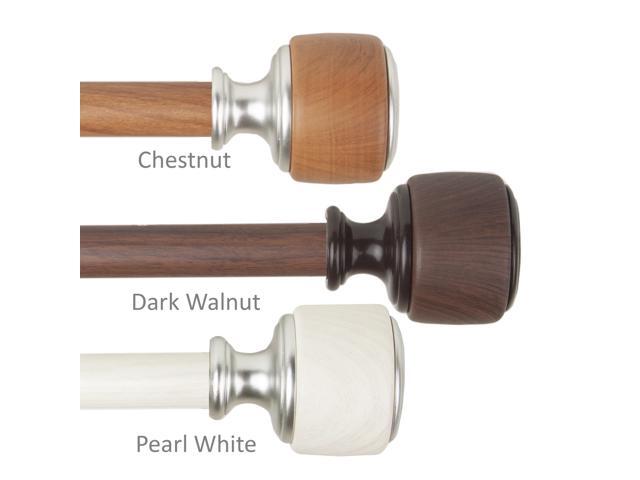 Click here for 1 inch Vinny Faux Wood Curtain Rod 66-120 - Chestn... prices