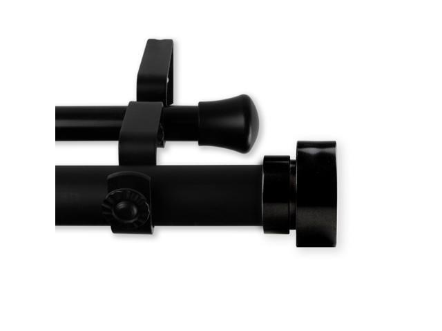 Click here for Brett Double Curtain Rod 1 inch 160-240 inch - Bla... prices