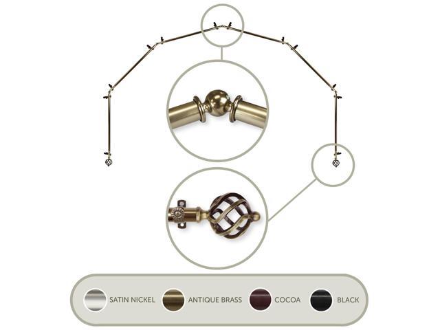 Click here for Roman 13/16 inch 6-Sided Bay Window Curtain Rod -... prices