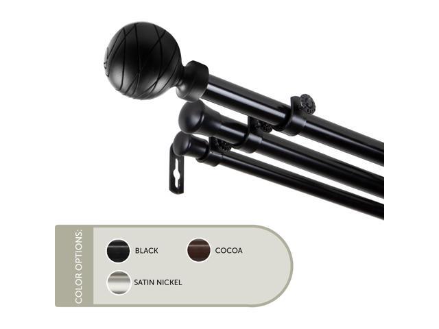 Click here for 13/16 inch Lynn Triple Curtain Rod 48-84 - Black prices