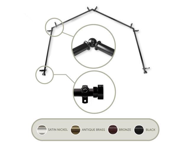 Click here for Thornhill 13/16 inch 4-Sided Bay Window Curtain Ro... prices