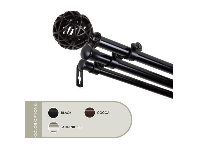 Click here for 13/16 inch Ruston Triple Curtain Rod 120-170 - Bla... prices