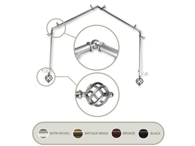 Click here for Roman 13/16 inch 4-Sided Bay Window Curtain Rod -... prices
