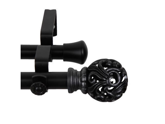 Click here for Cilla Double Curtain Rod 13/16 inch 48-84 - Black prices