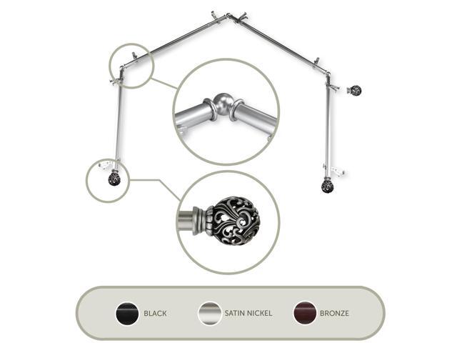 Click here for Cilla 13/16 inch 4-Sided Bay Window Curtain Rod -... prices