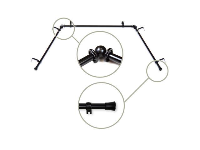 Click here for Basic 5/8 inch Bay Curtain Rod 20-36  38-72 - Blac... prices
