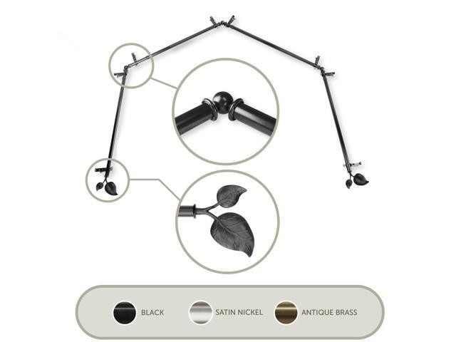 Click here for Eve 13/16 inch 4-Sided Bay Window Curtain Rod - Bl... prices