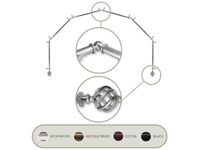 Click here for Roman 13/16 inch 6-Sided Bay Window Curtain Rod -... prices