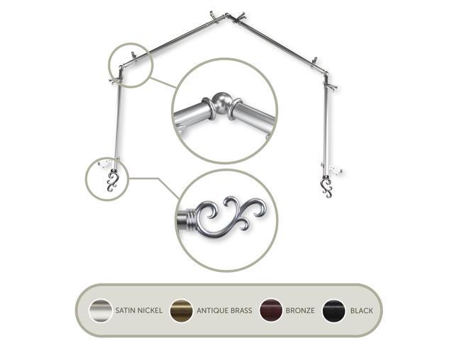 Click here for Mosey 13/16 inch 4-Sided Bay Window Curtain Rod 28... prices