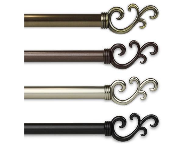 Click here for 13/16 inch Mosey Curtain Rod 66-120 - Antique Bras... prices