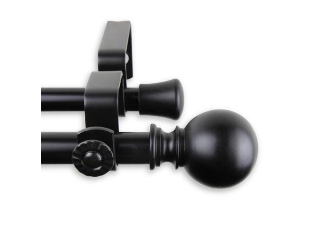 Click here for Mona Double Curtain Rod 5/8 inch 84-120 Inch - Bla... prices