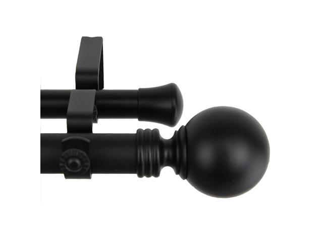 Click here for Round Double Curtain Rod 1 inch 160-240 inch - Bla... prices