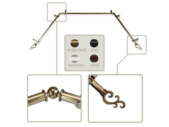 Click here for Mosey 13/16 inch Bay Window Curtain Rod 20-36  38-... prices