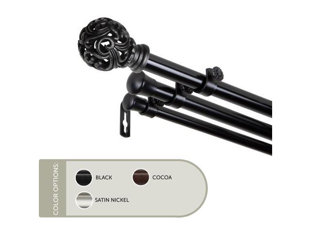 Click here for 13/16 inch Cilla Triple Curtain Rod 48-84 - Black prices
