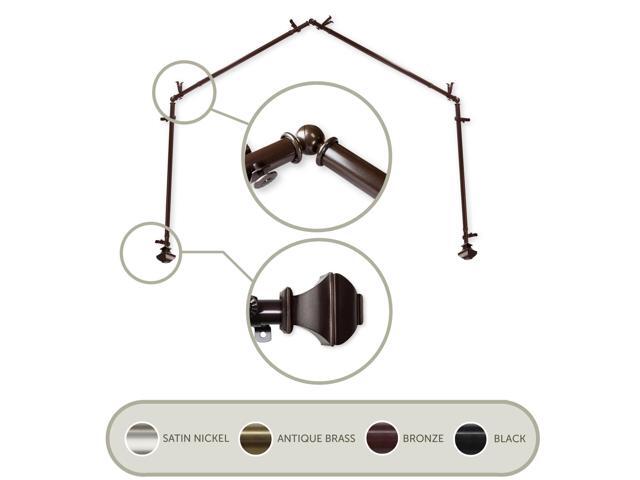 Click here for Maryland 13/16 inch 4-Sided Bay Window Curtain Rod... prices