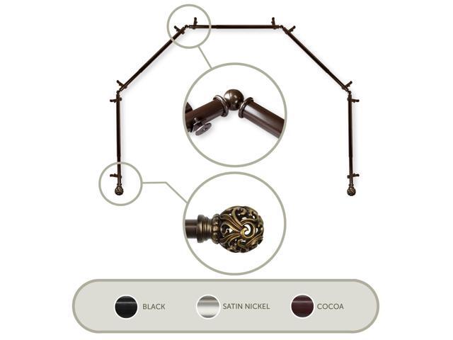 Click here for Cilla 13/16 inch 5-Sided Bay Window Curtain Rod -... prices