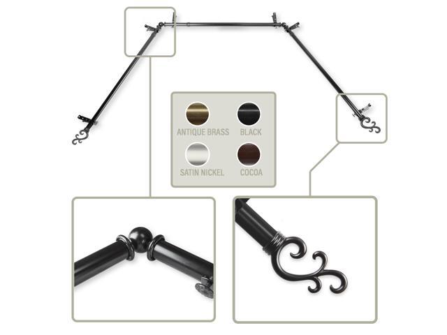 Click here for Mosey 13/16 inch Bay Window Curtain Rod 20-36  38-... prices