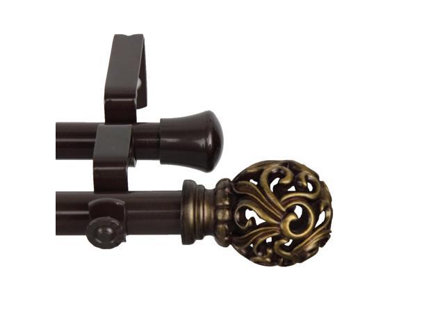 Click here for Cilla Double Curtain Rod 13/16 inch 28-48 - Cocoa prices