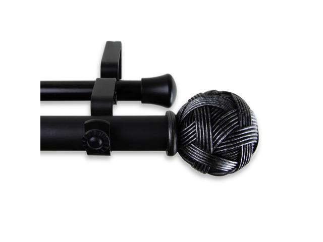 Click here for Zitta Double Curtain Rod 1 inch 48-84 inch - Black prices