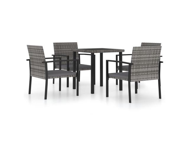 Click here for vidaXL 5 Piece Garden Dining Set Poly Rattan Gray prices