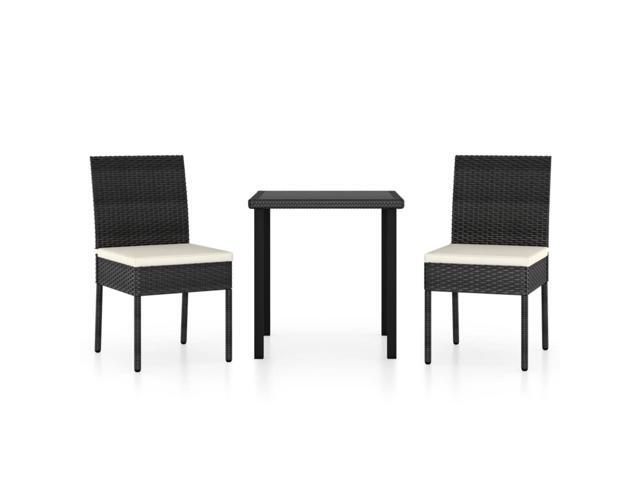 Click here for vidaXL 3 Piece Garden Dining Set Poly Rattan Black prices